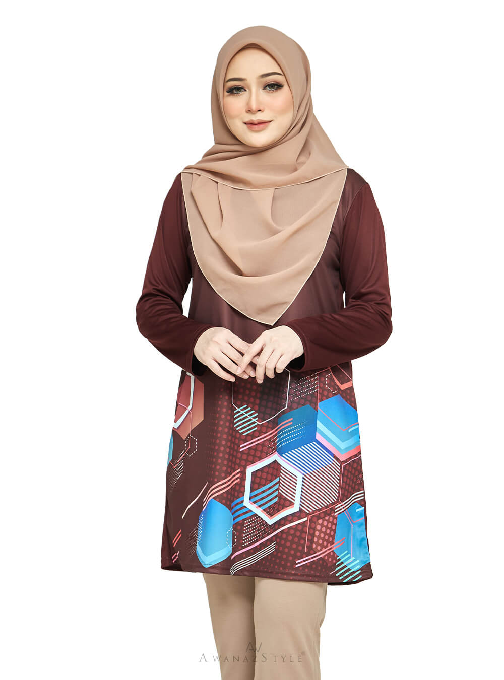 Awanazstyle | Muslimah With Fashion | Alpha | Burgundy Brown
