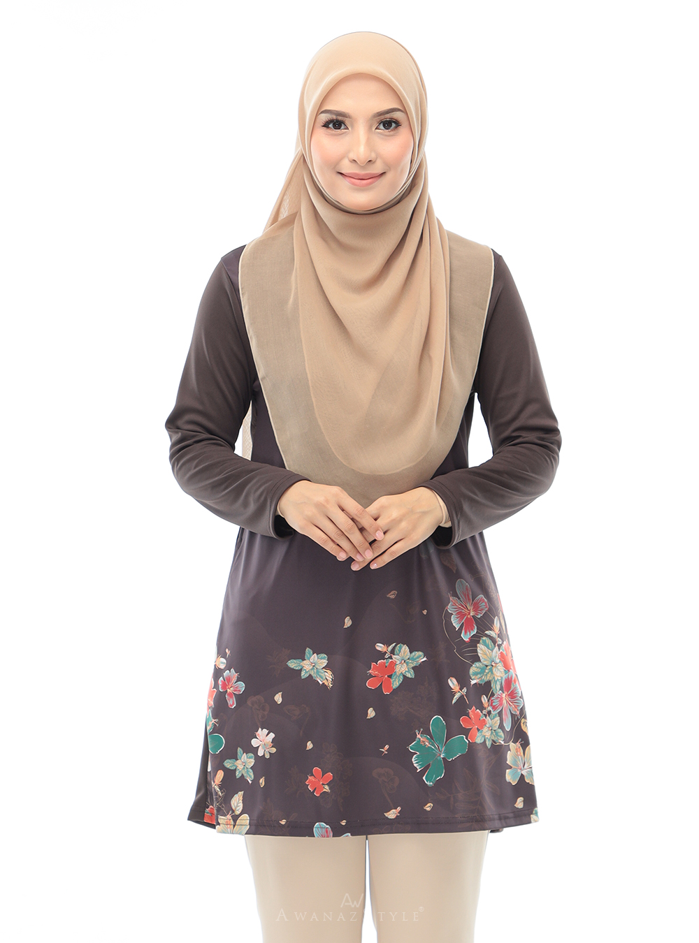 Awanazstyle | Muslimah With Fashion | Embun | Dark Brown