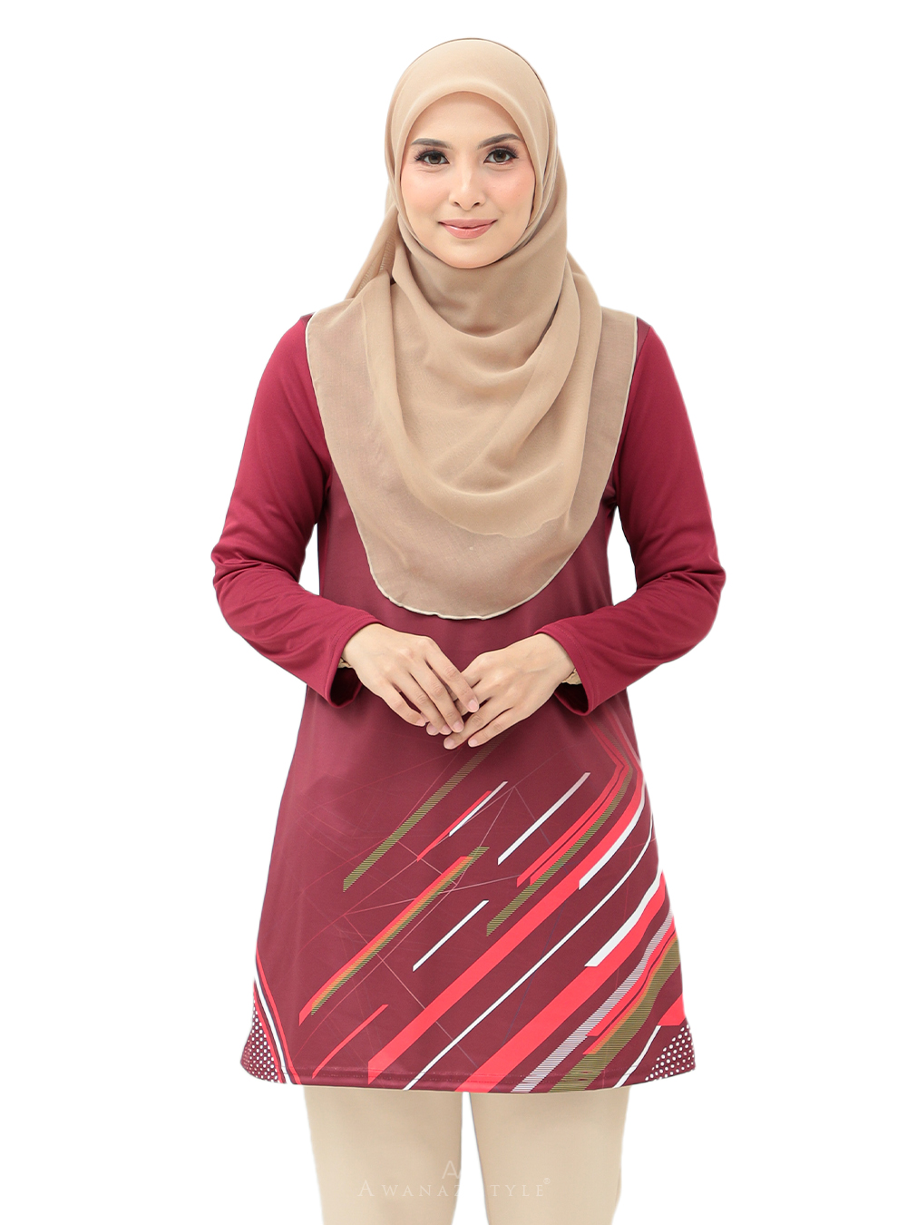 Awanazstyle | Muslimah With Fashion | Yasnaa | Maroon