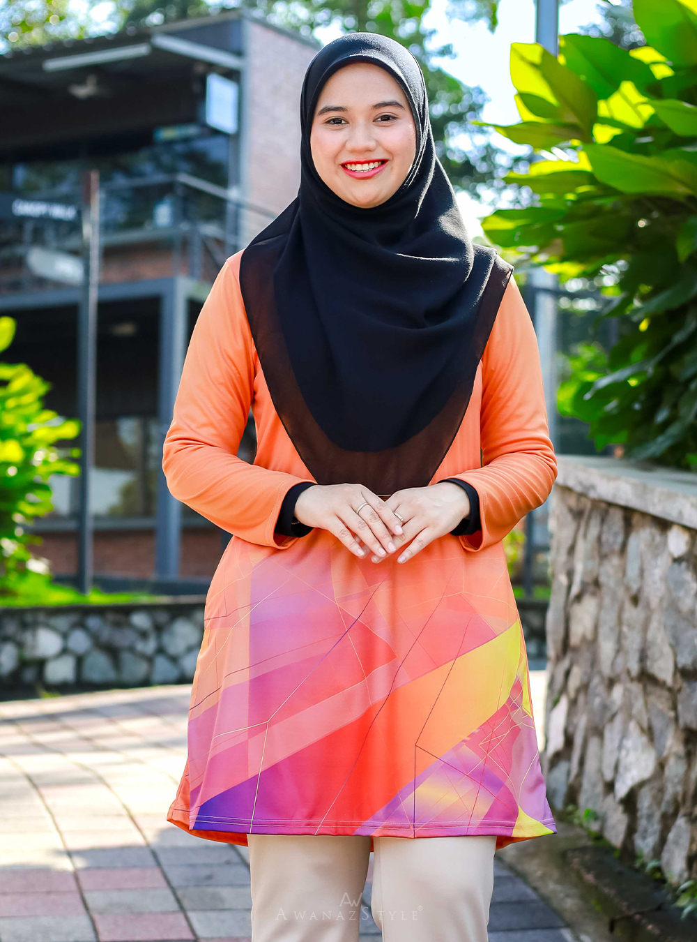 Awanazstyle | Muslimah With Fashion | Haura | Orange