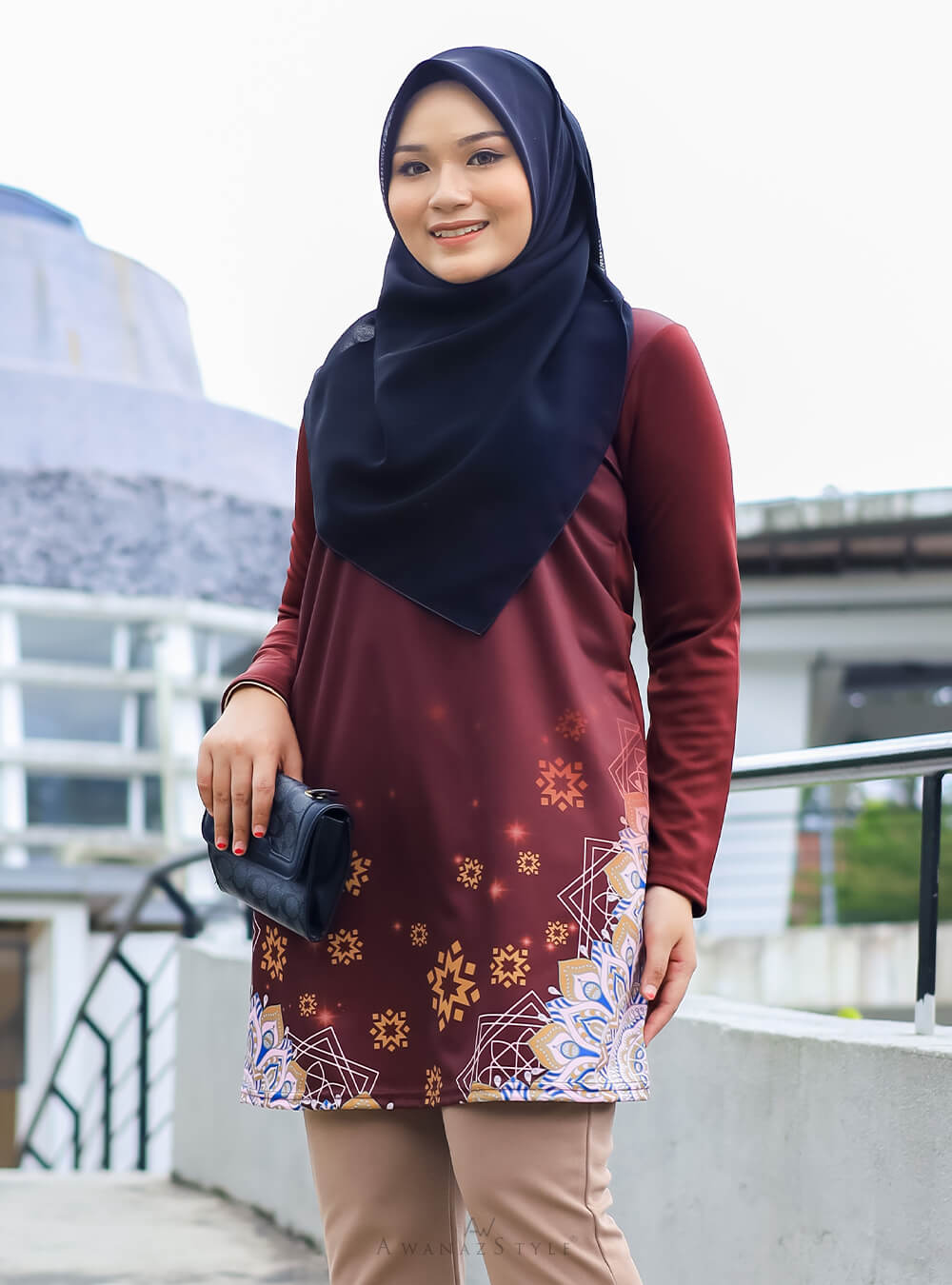 Awanazstyle | Muslimah With Fashion | Hawa | Burgundy Brown