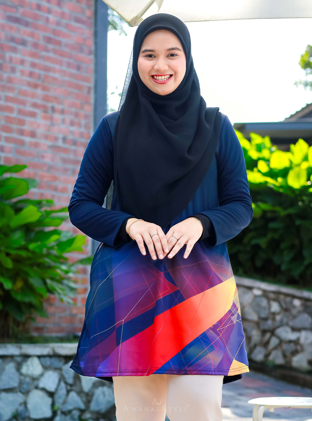Awanazstyle | Muslimah With Fashion | Haura | Navy Blue