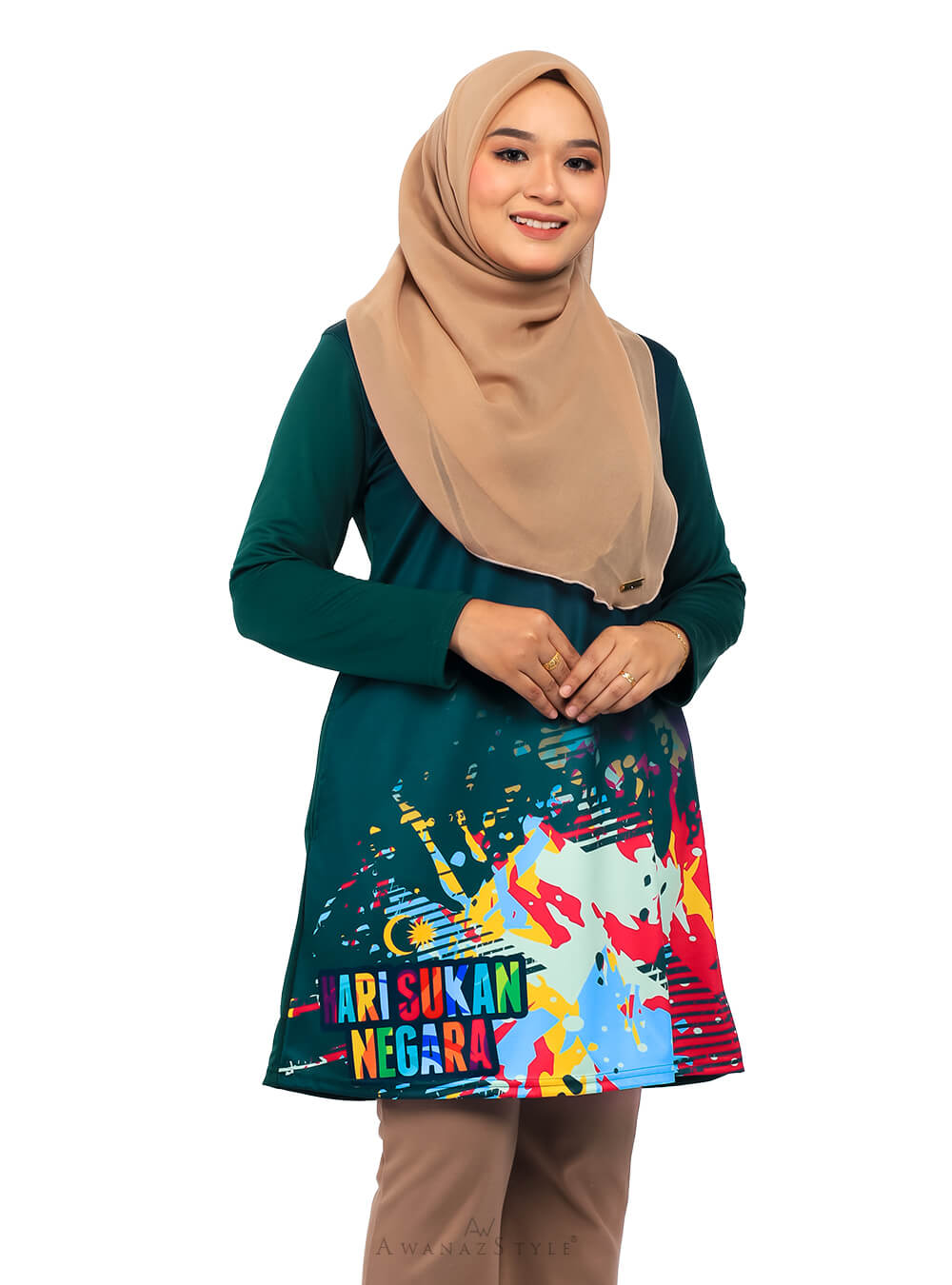 Awanazstyle | Muslimah With Fashion | Indra | Dark Green