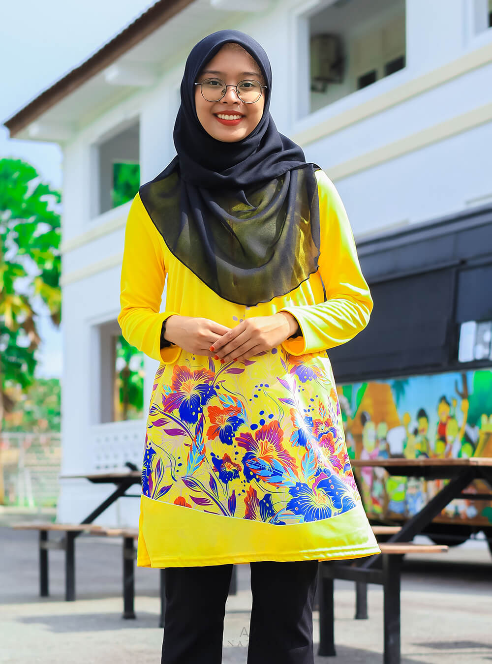 Awanazstyle | Muslimah With Fashion | Bunga | Yellow