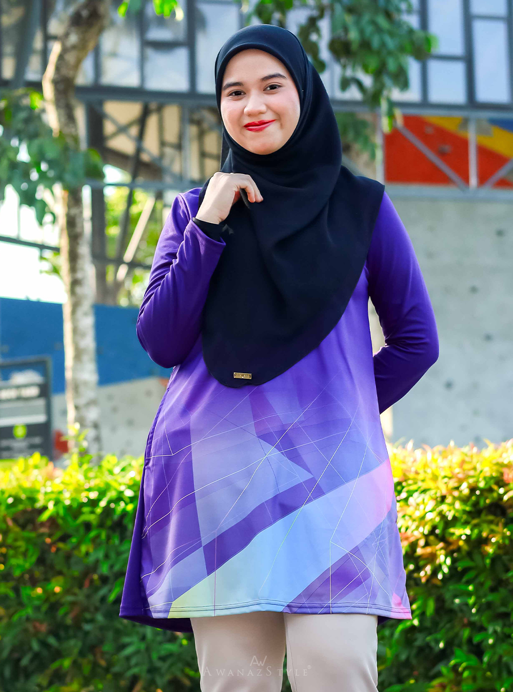Awanazstyle | Muslimah With Fashion | Haura | Dark Purple