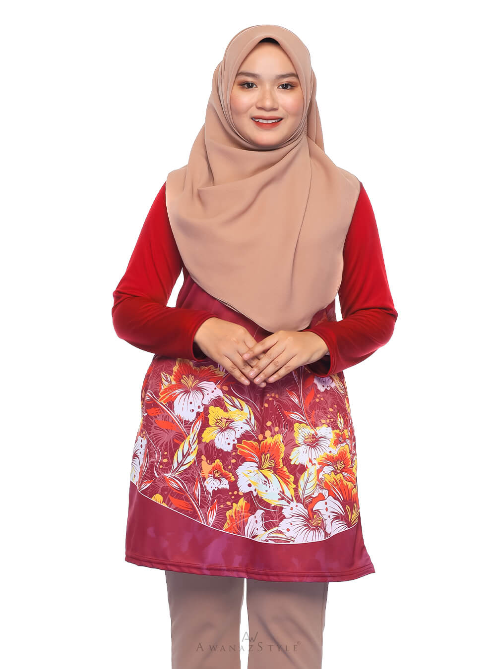 Awanazstyle | Muslimah With Fashion | Bunga | Scarlet